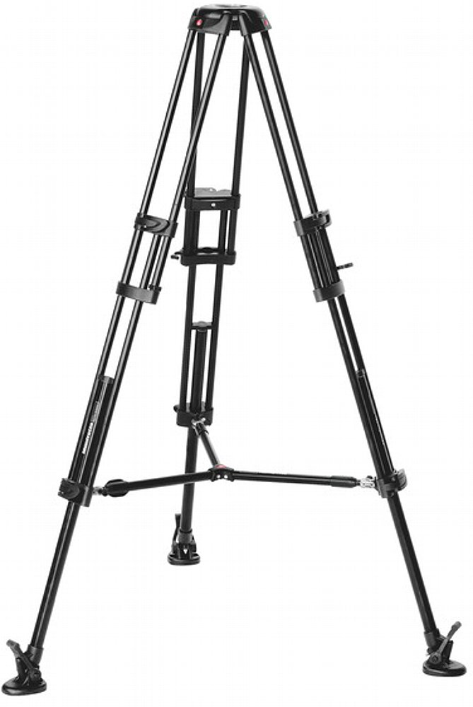 Manfrotto 546B Video-Pro-Stativ mit 75 mm Halbschale und Mittelspinne ...